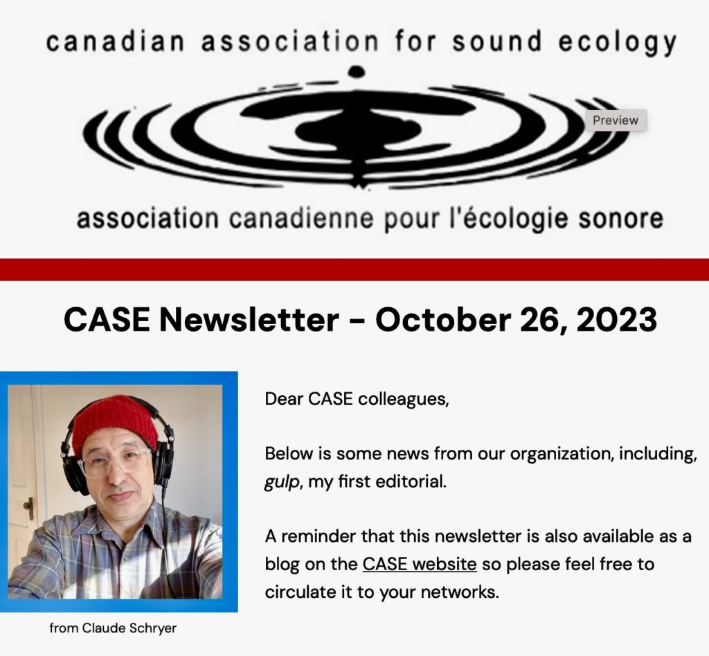 Canadian Association for Acoustic Ecology – Listening to our changing ...